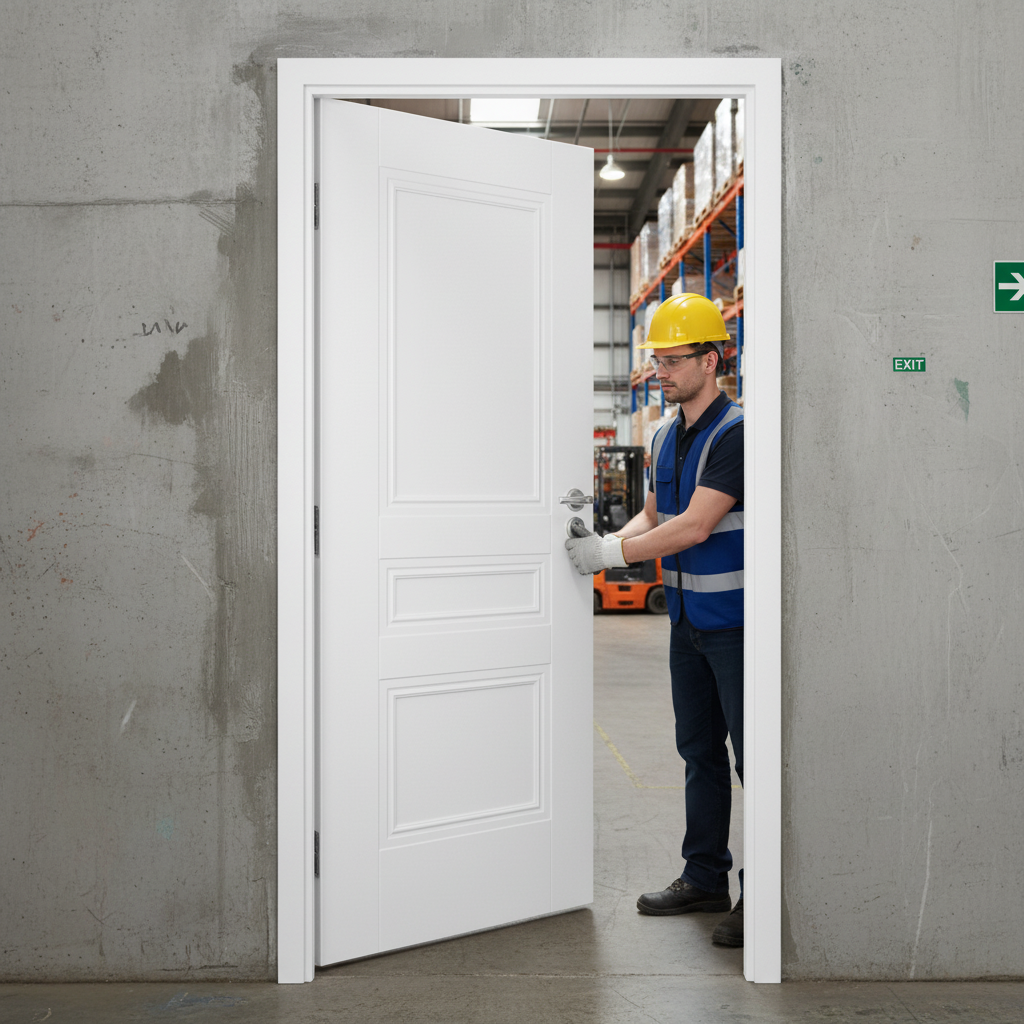 Premium Internal White 3 Panel FD30 Fire Door with Engineered Core and