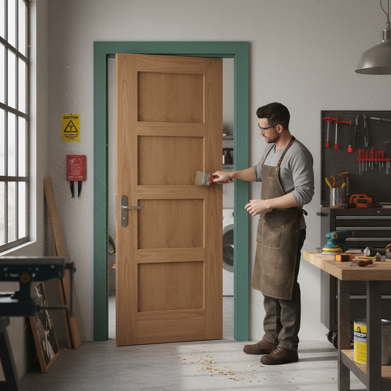 Premium Made-to-Measure FD30 Fire Door - Unfinished Shaker Style with