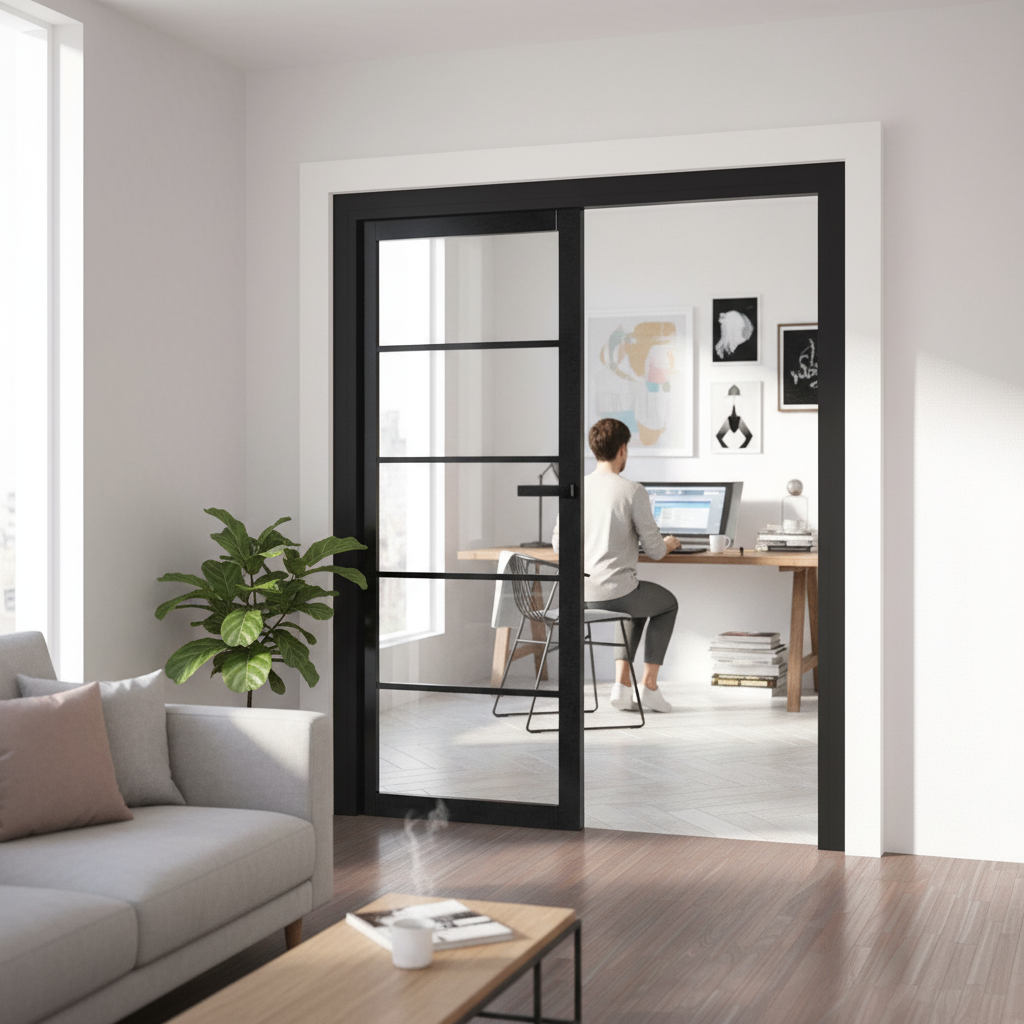 Premium Internal Fully Finished Industrial Studio 5 Light Clear Glass