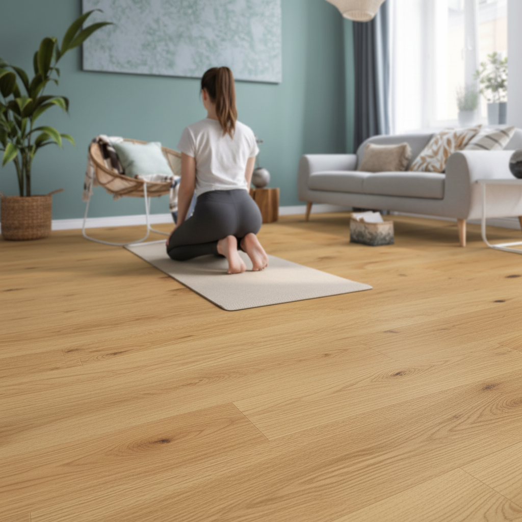 Premium 14mm Light Brushed Click Engineered Real Wood Flooring - Natur