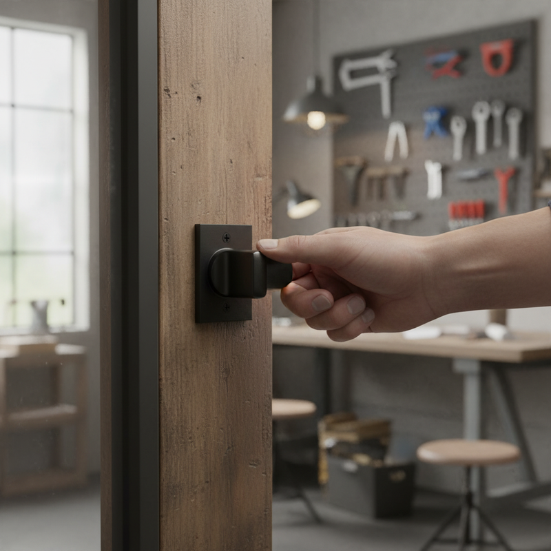 Premium Matt Black Bathroom Thumbturn Lock for Industrial Style Doors