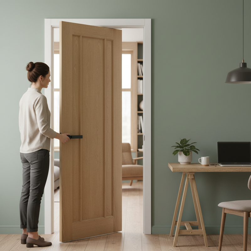 Premium Unfinished Oak Internal Made-to-Measure FD30 Fire Door with 30