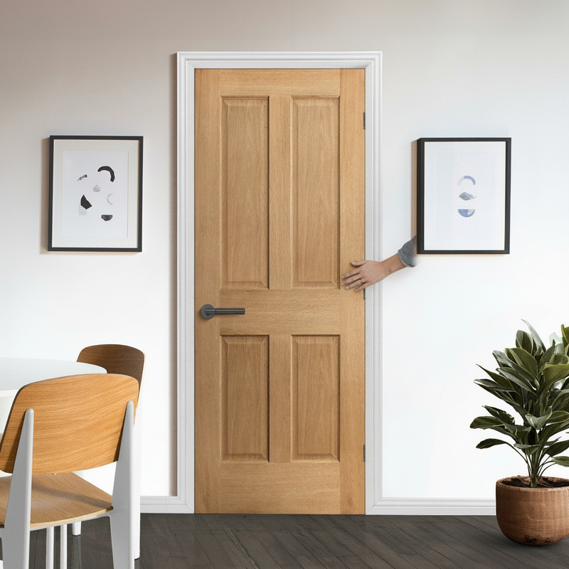 Premium Unfinished Oak Internal Victorian 4 Panel Door - Perfect for C