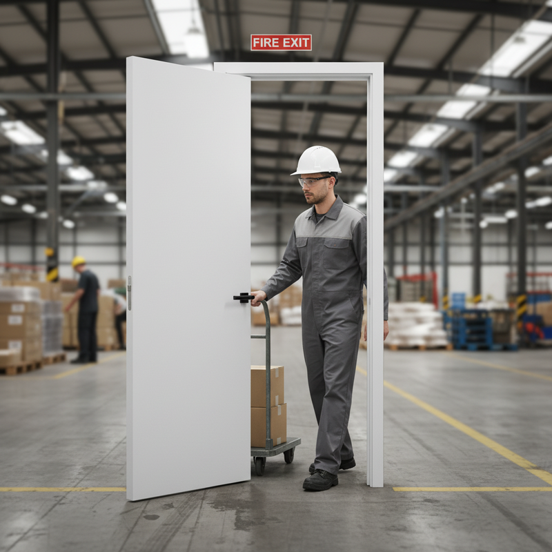 Premium Internal Primed Smooth Lifestyle Flush FD30 Fire Door with Sus