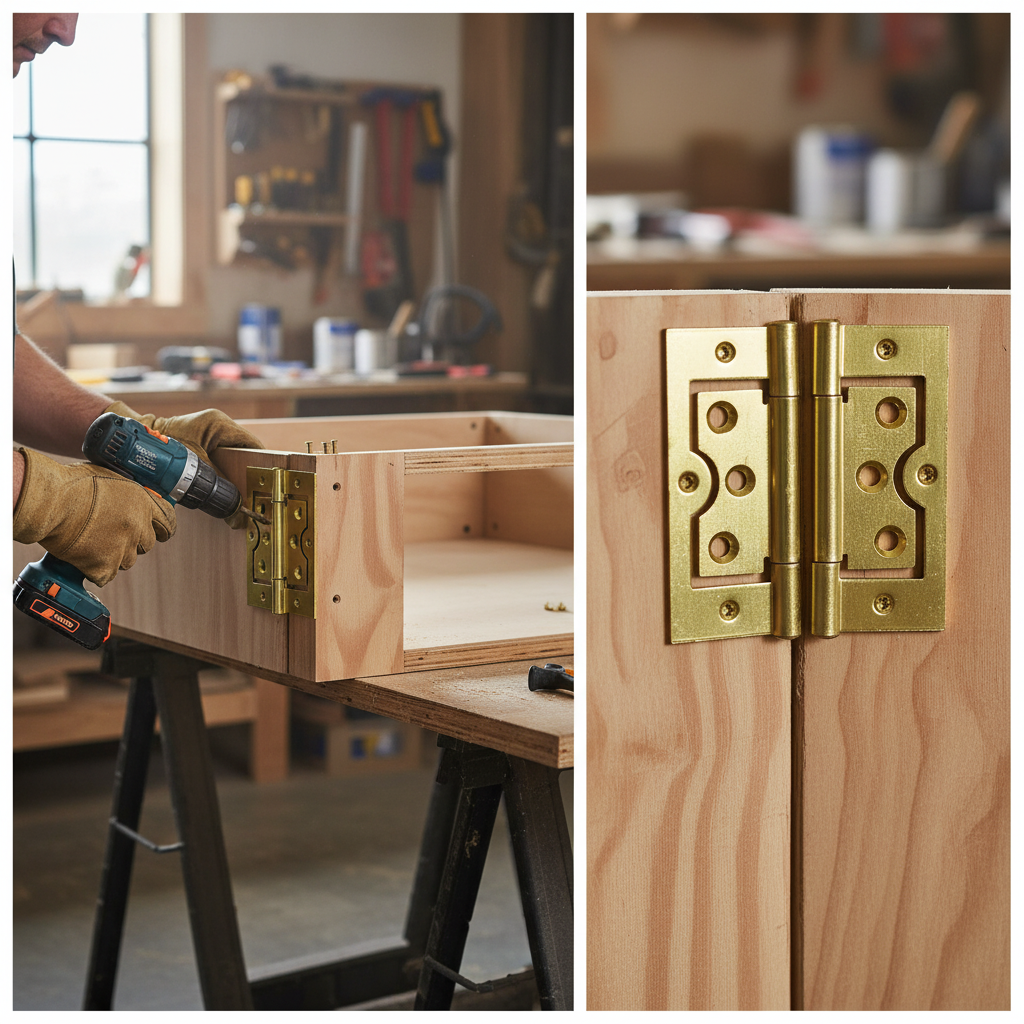 Premium 75mm Flush Hinge Pair - Brass Plated for Lightweight Doors wit