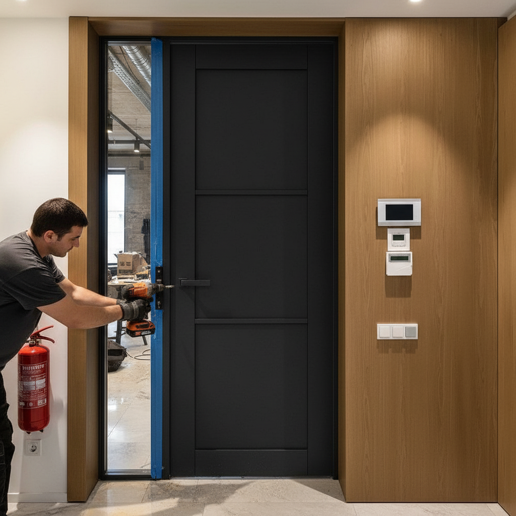 Premium Internal Fully Finished 3 Panel Fire Door with FD30 Fire Ratin