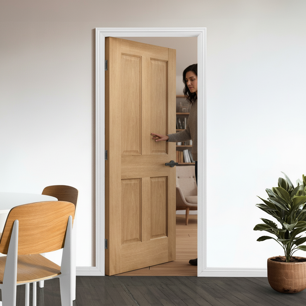 Premium Made-to-Measure Internal Oak Door with 4 Panels - Custom Sizes