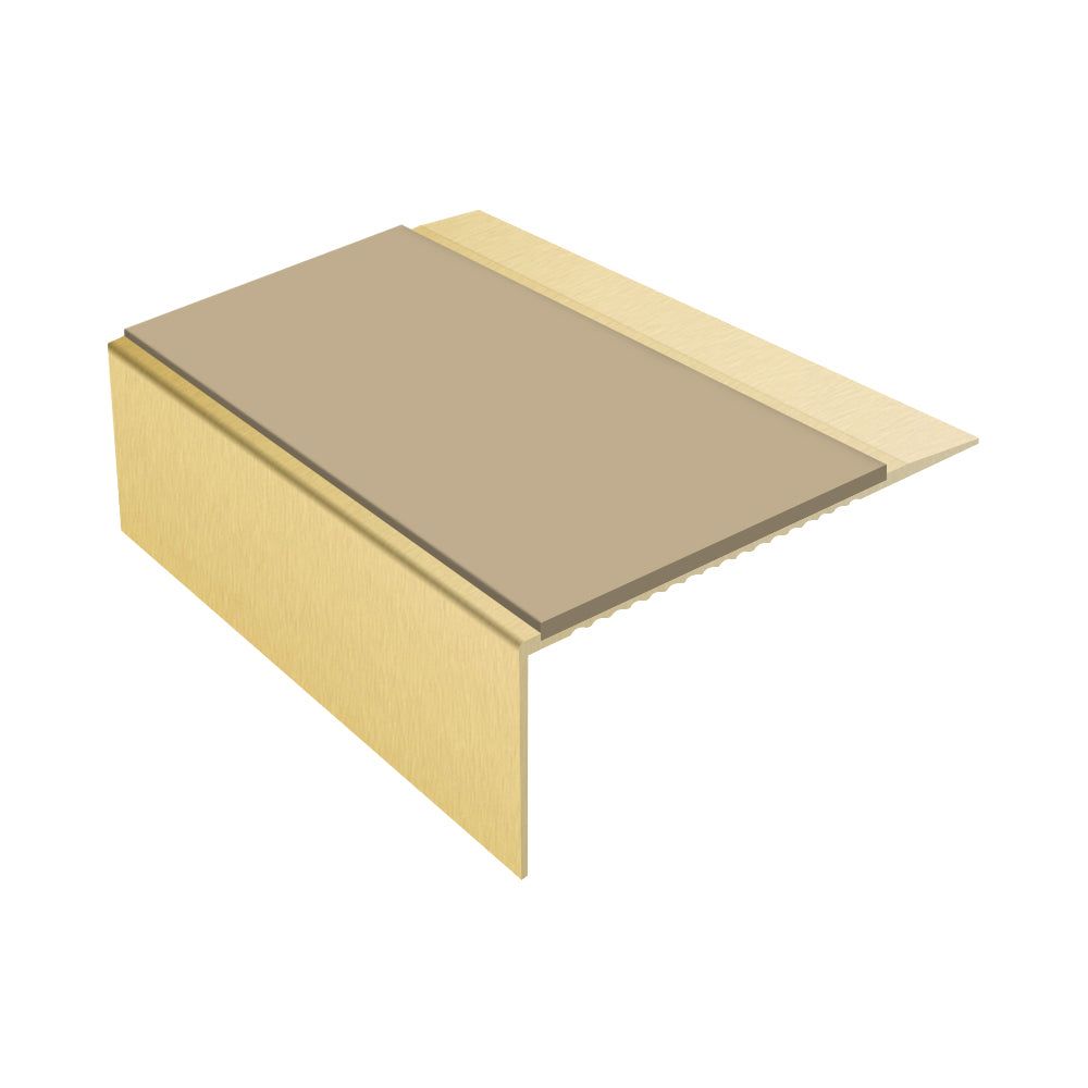 Square Aluminium Stair Nosing Ramp Back, Single Channel 3.22m Length S