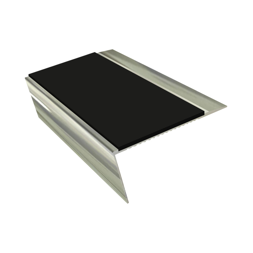 Rake Back Single Channel Aluminium Stair Nosing, 2.75m Ramp Back Profi