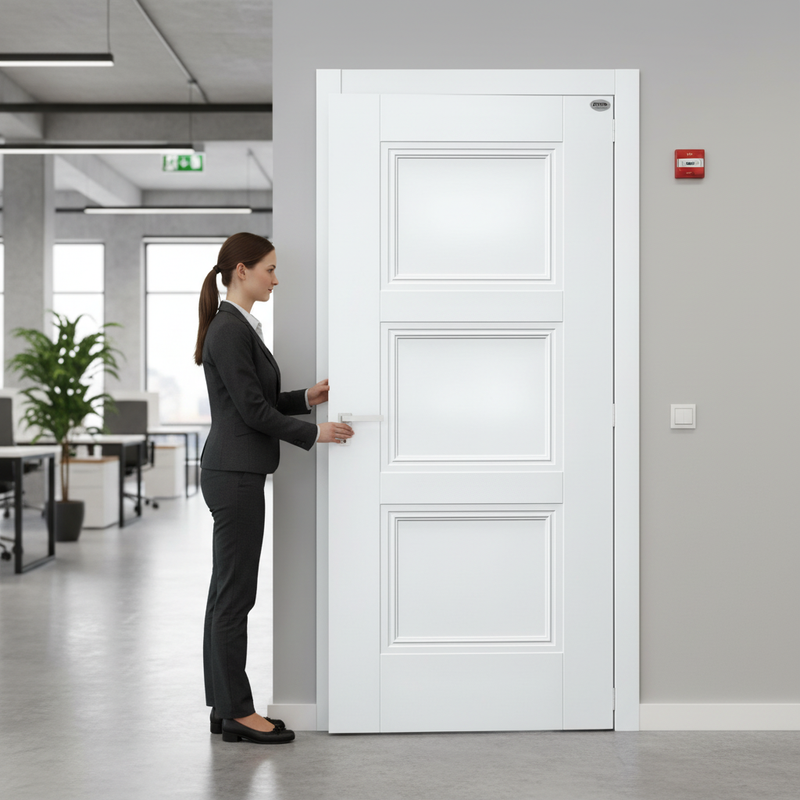 Premium Internal Primed Fire Door with 3 Decorative Panels and 30-Minu
