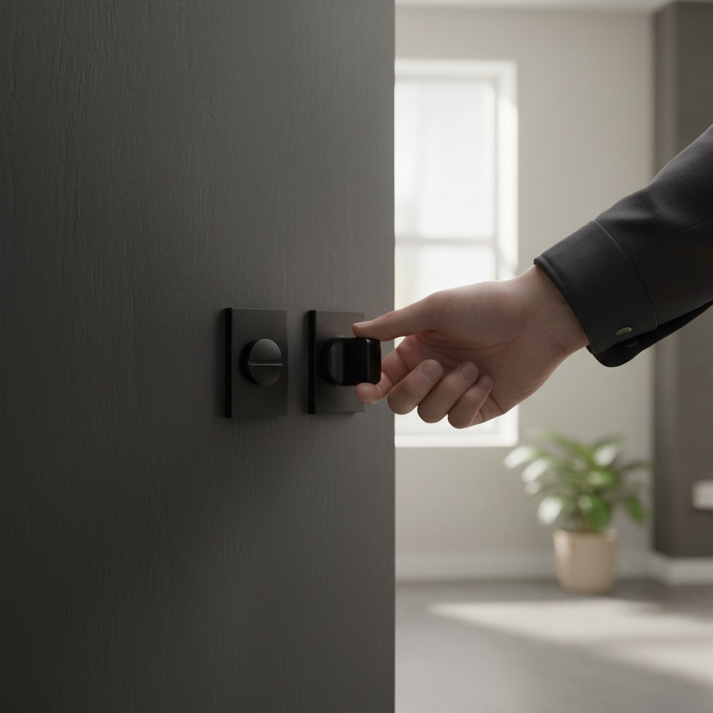 Premium Matt Black Bathroom Thumbturn Lock for Industrial Style Doors