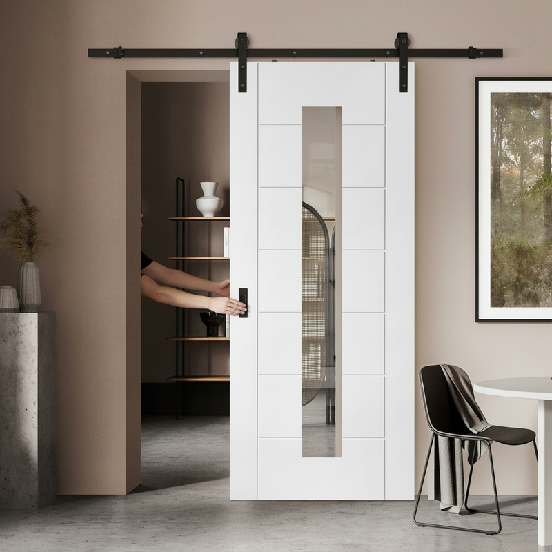 Premium Internal Sliding Door Set with Clear Glass Pane and Customizab