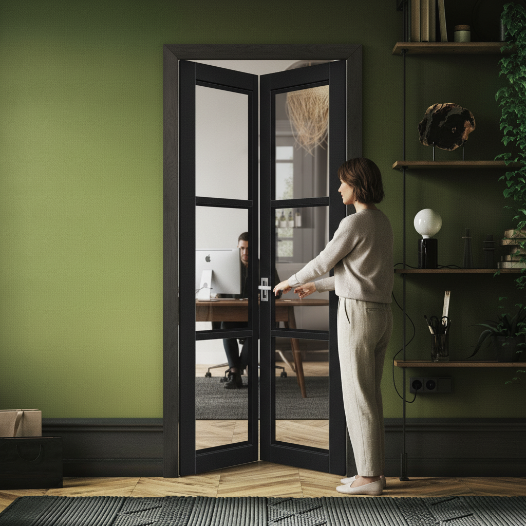 Premium Internal Fully Finished Industrial Studio Bi-fold Door with 3