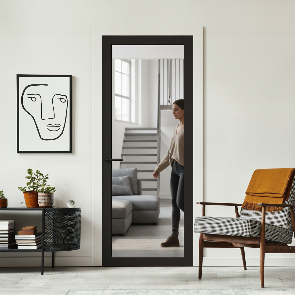 Premium Internal Fully Finished Glazed Studio Door with Clear Glass Pa