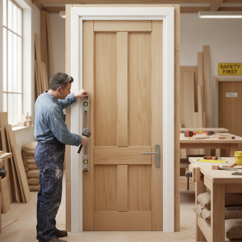 Premium Unfinished Internal 4 Panel Deco Door - Customizable Solid Cor