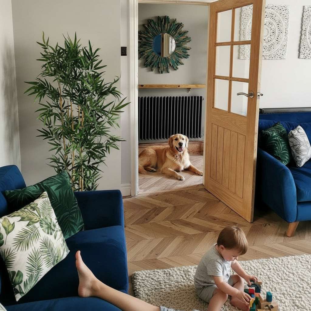 Premium Chevron Parquet 8mm Laminate Flooring - Water-Resistant, Easy-