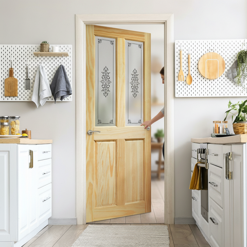 Premium Clear Pine Internal Door with 2 Panel Design and Campion Glass